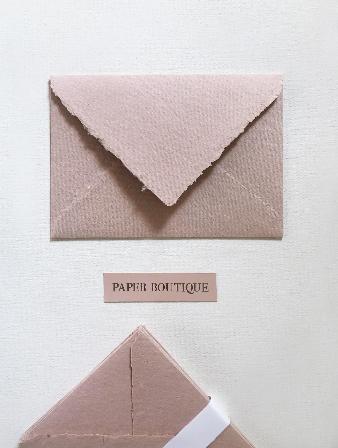 Deckle Edge Envelope . Handmade Paper . Dusty Rose | Etsy