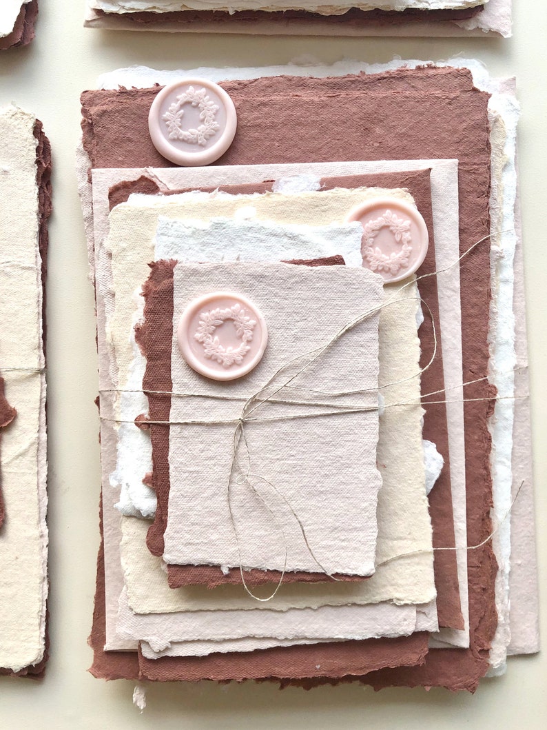 Handmade Cotton Paper Set With Uneven Edge. Ready to Ship - Etsy