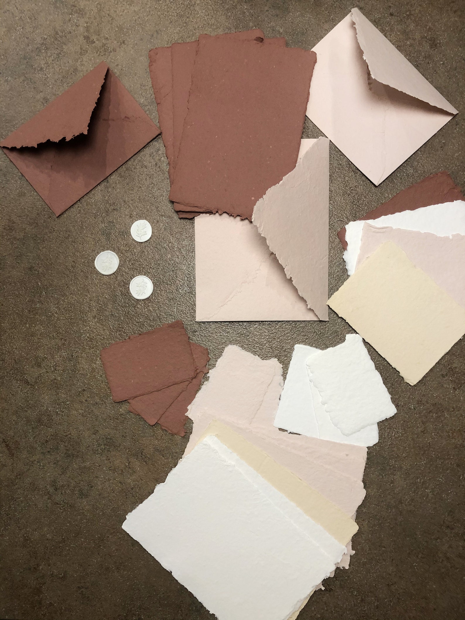 Handmade Cotton Paper Set With Uneven Edge. Ready to Ship - Etsy