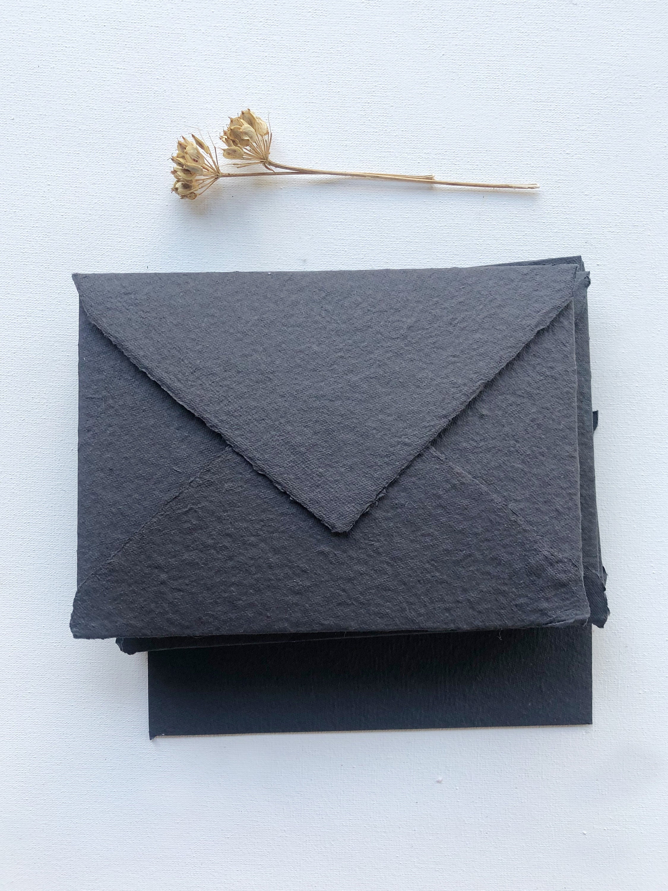Black Handmade Deckle Edge Envelopes. Deckle Edge Envelopes, Invitation ...