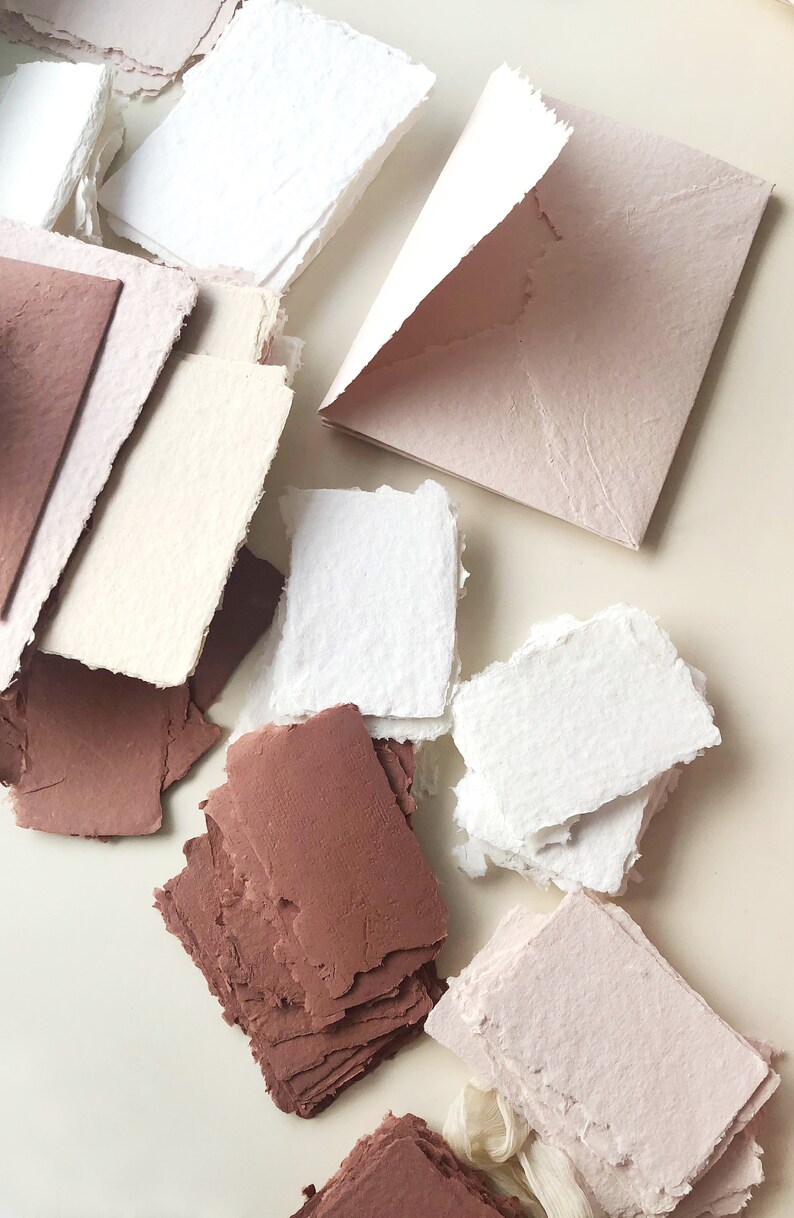 Handmade Cotton Paper Set With Uneven Edge. Ready to Ship - Etsy