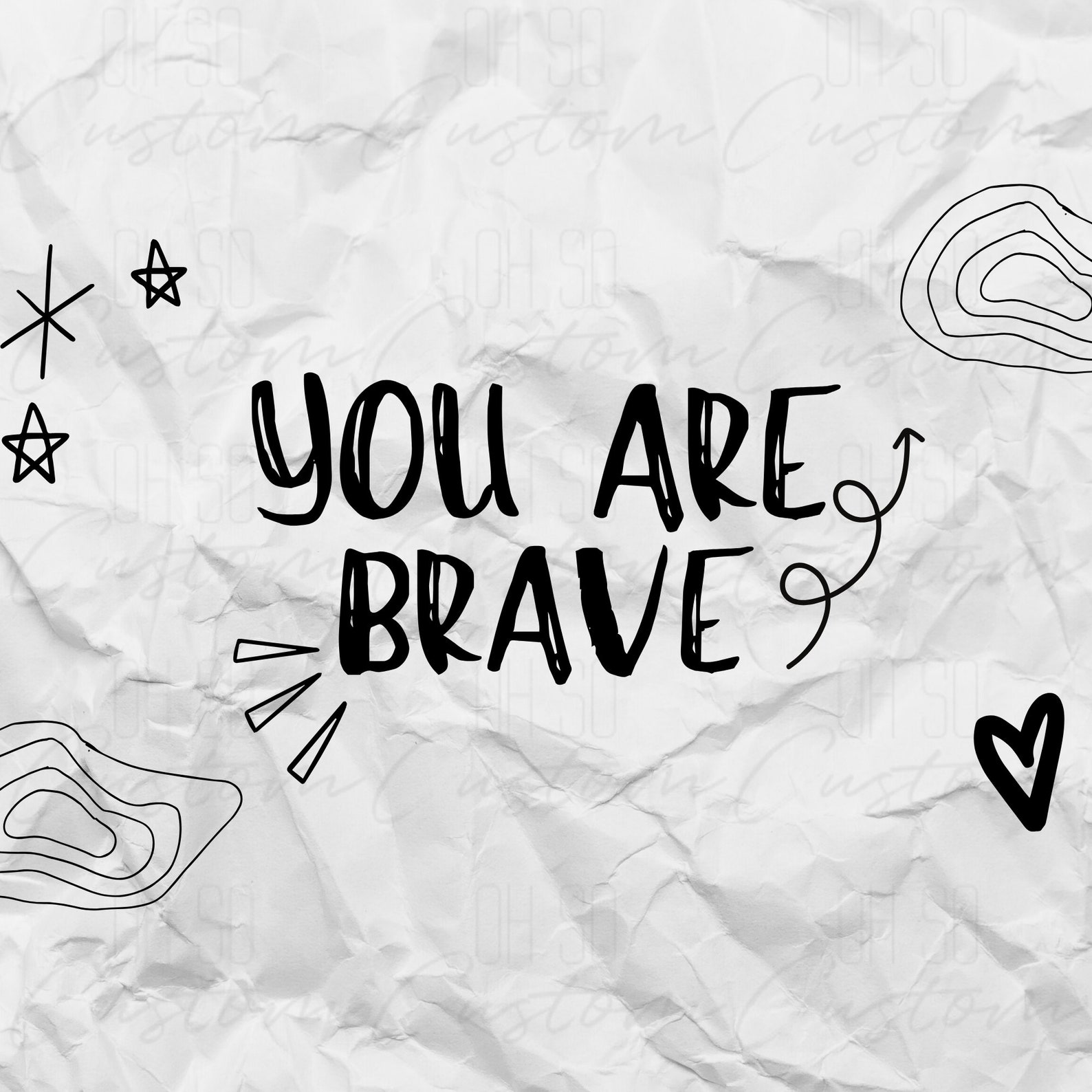 You Are Brave Doodle Desktop Wallpaper Digital Download Computer ...