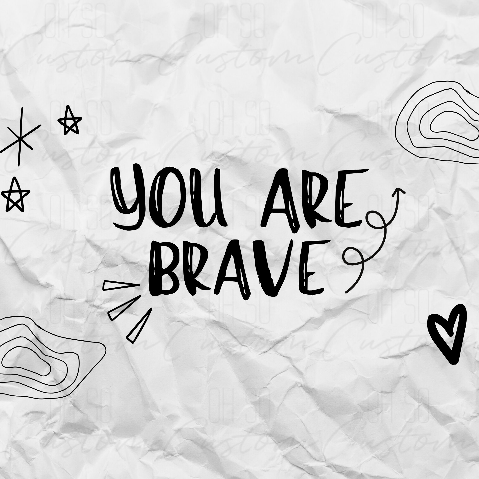 You Are Brave Doodle Desktop Wallpaper | Digital Download | Computer ...