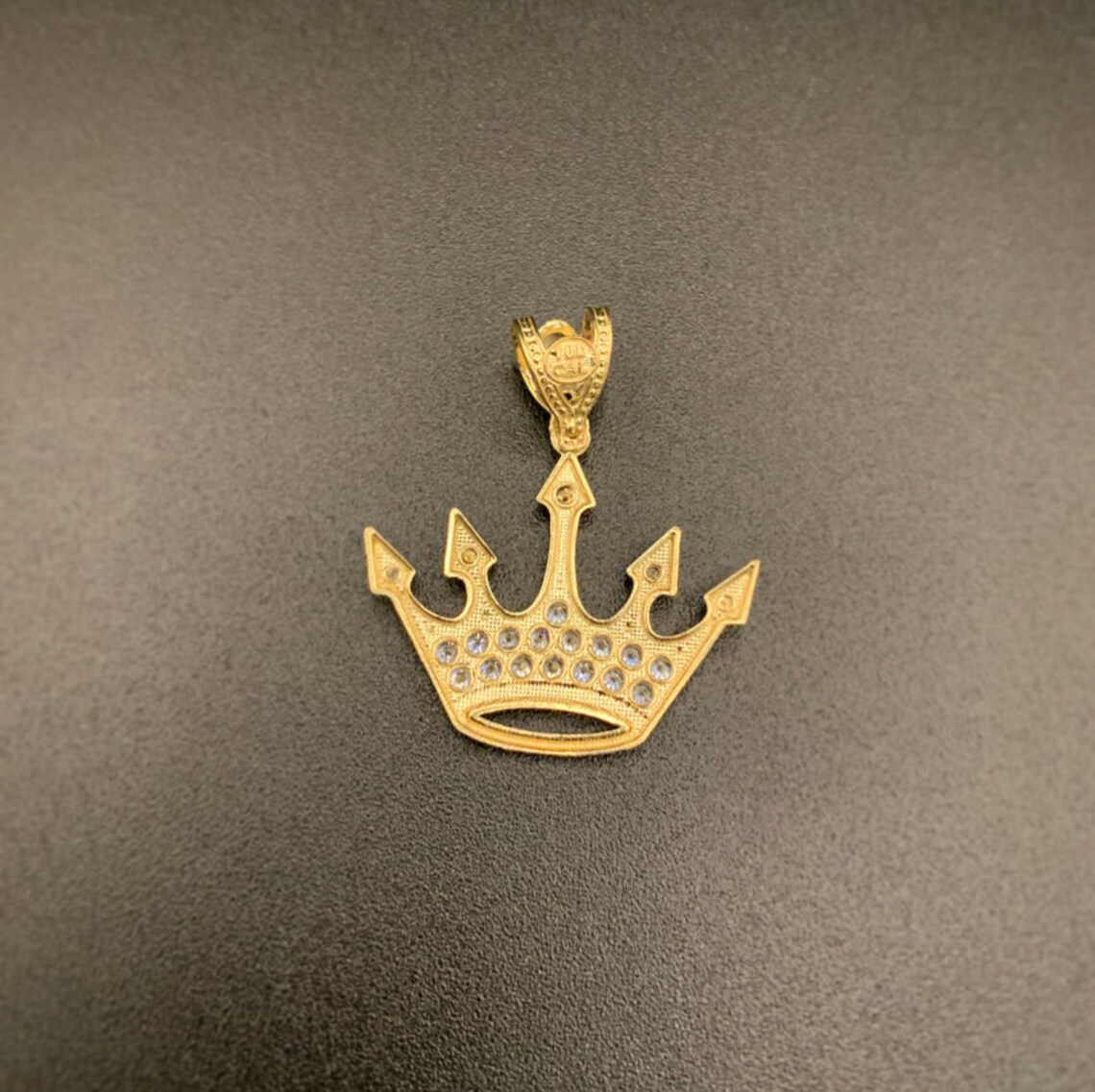 10K Gold Crown Pendant Gold Crown Pendant Gold Crown Charm - Etsy