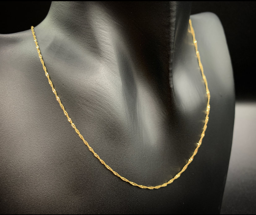 10K Gold Singapore Chain,rope Twist Singapore Chain,singapore Chain ...