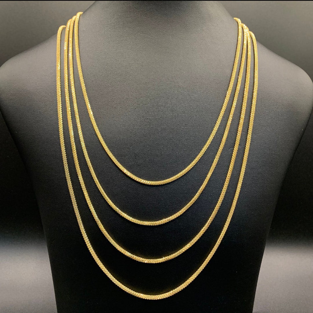 10K Gold Snake Chain Link, 2.5 Mm Gold Snake Chain, Dainty Snake Chain ...