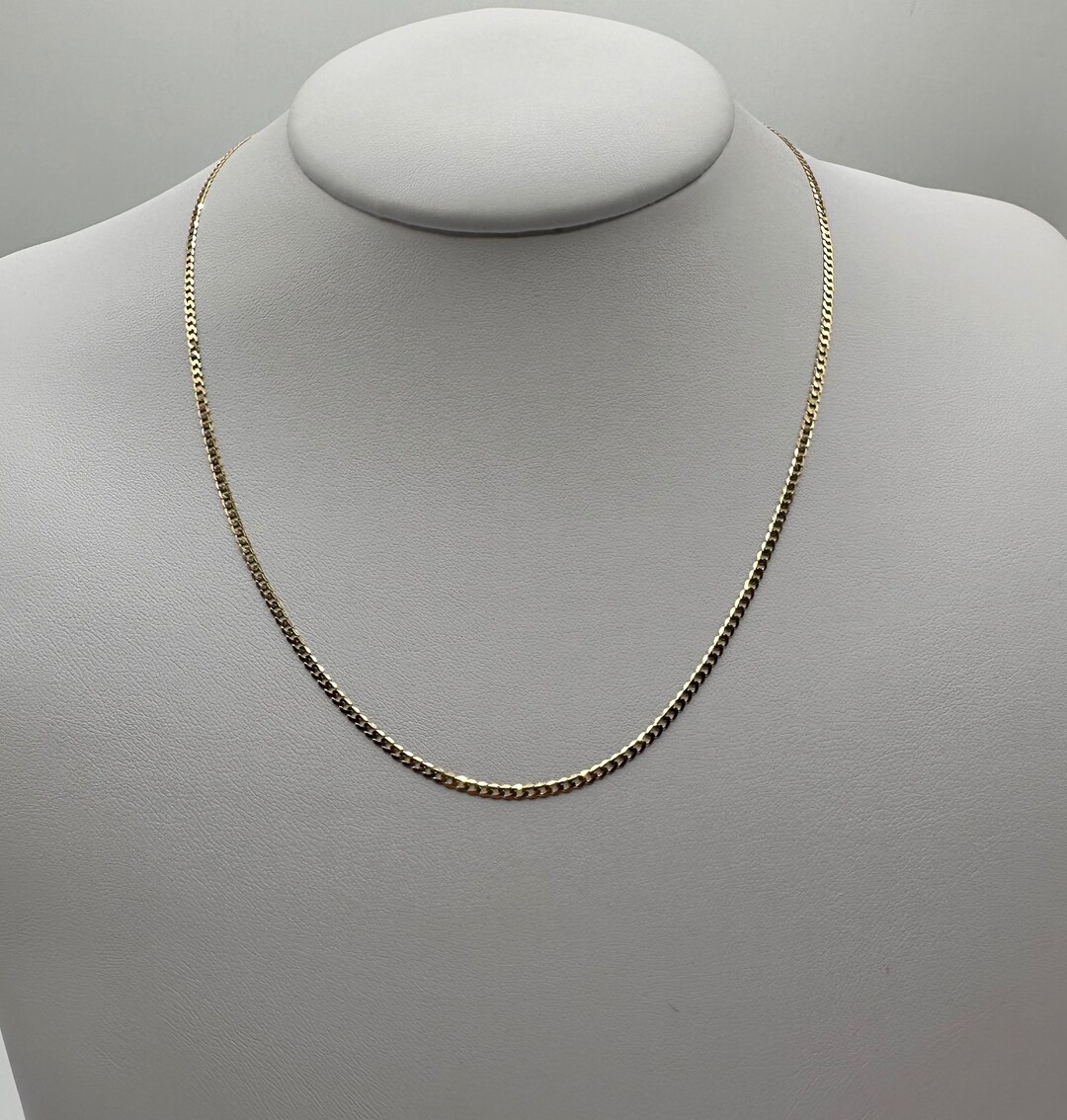 Curb Chain, 10K Gold Curb Chain, Stacking Curb Chain, Layering Chains ...