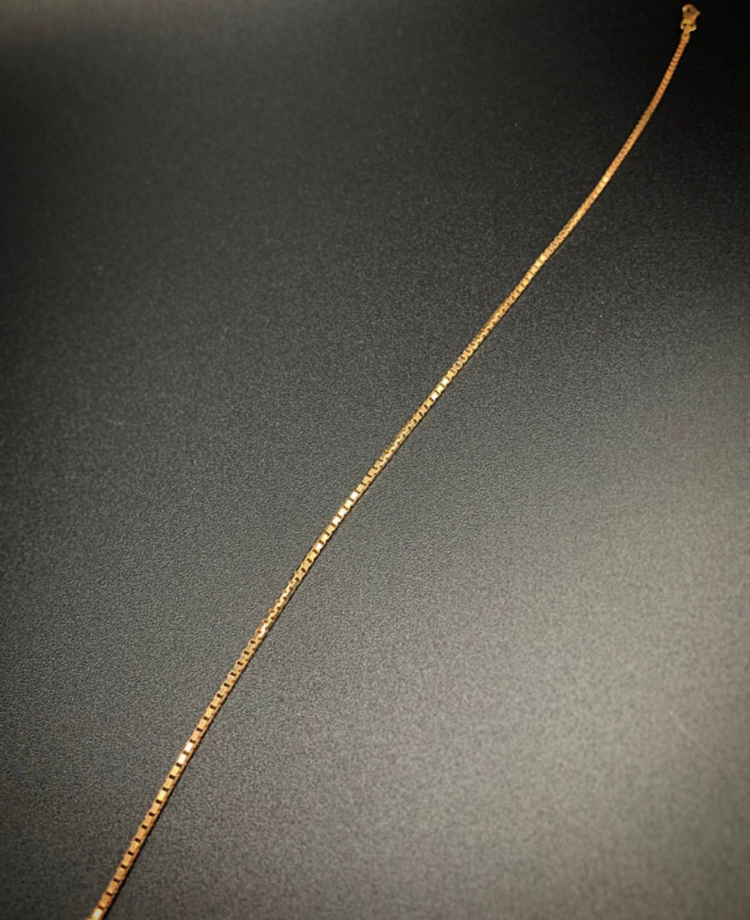 10K Gold Box Chain Anklet,box Chain Anklet,10k Box Chain Link,gold Box ...