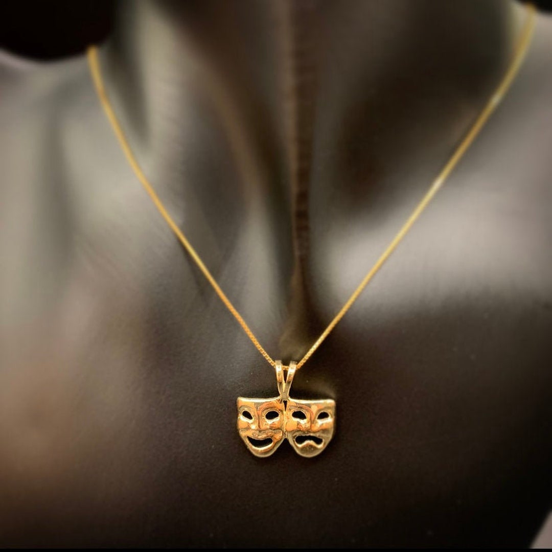 10K Gold Mask Pendant,10k Gold Peculiar Mask Pendant, Peculiar Pendant ...