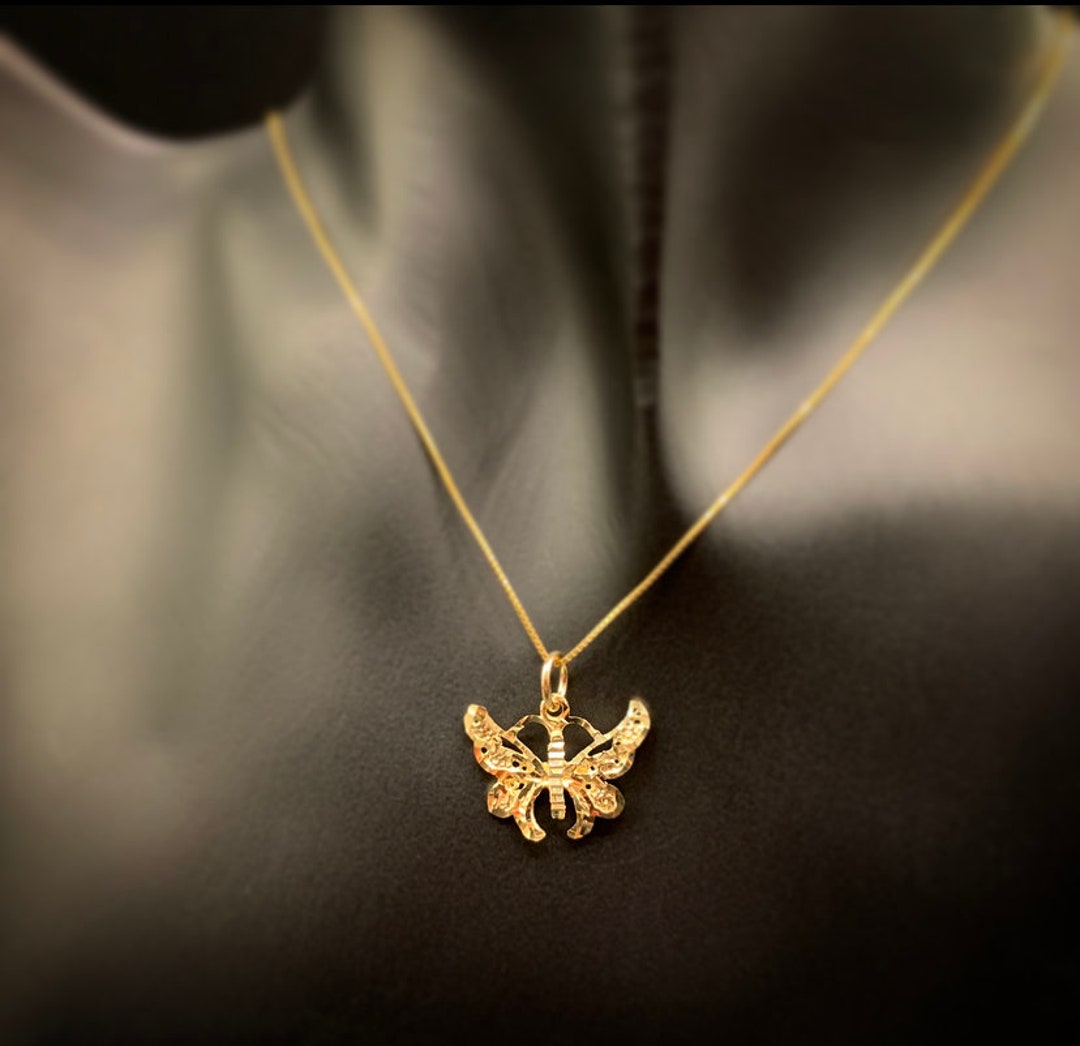 10K Gold Monarch Butterfly Pendant,10k Gold Butterfly Pendant,gold ...