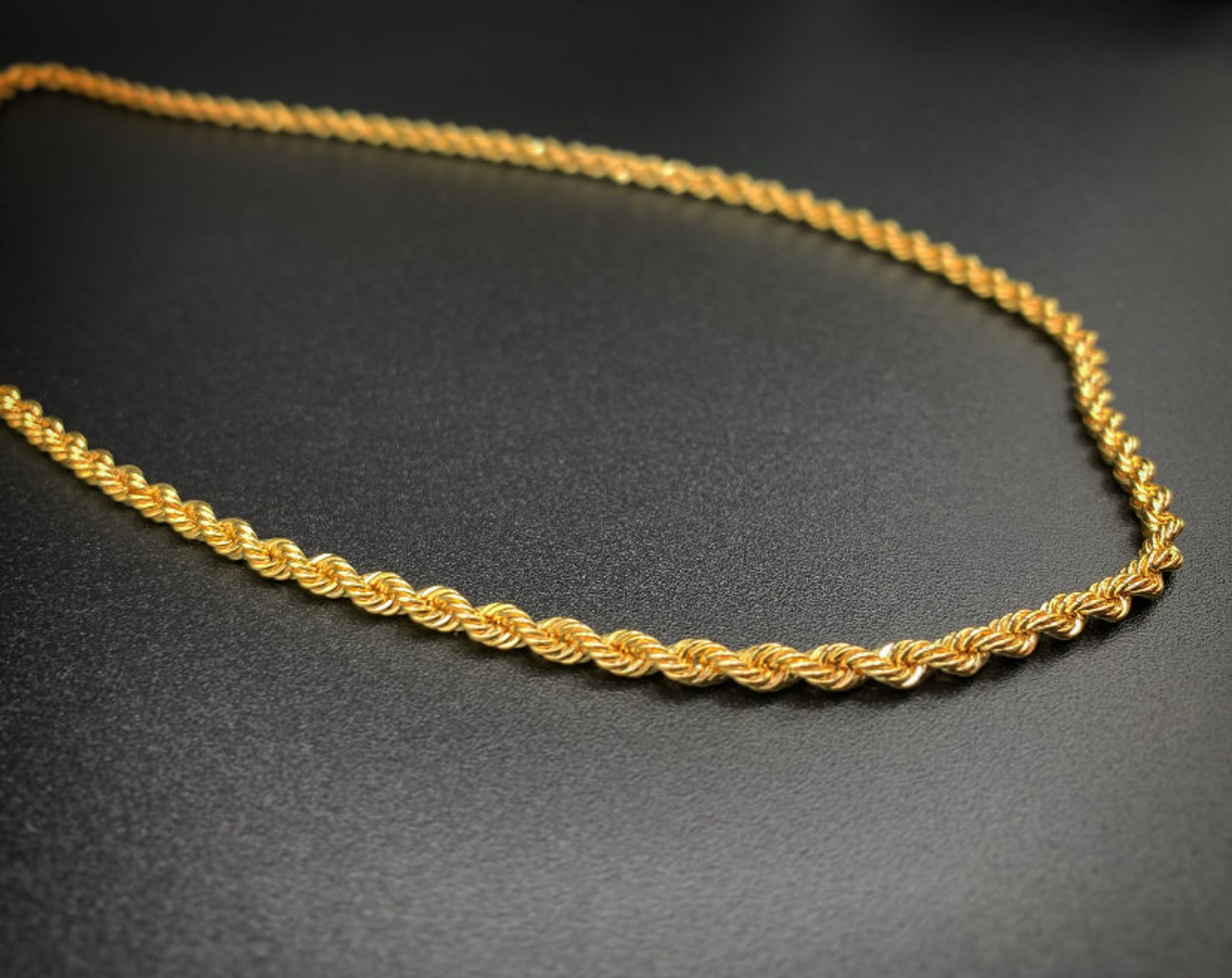 10K Gold Italian Rope Chain Necklacerope Chain Necklacemens | Etsy