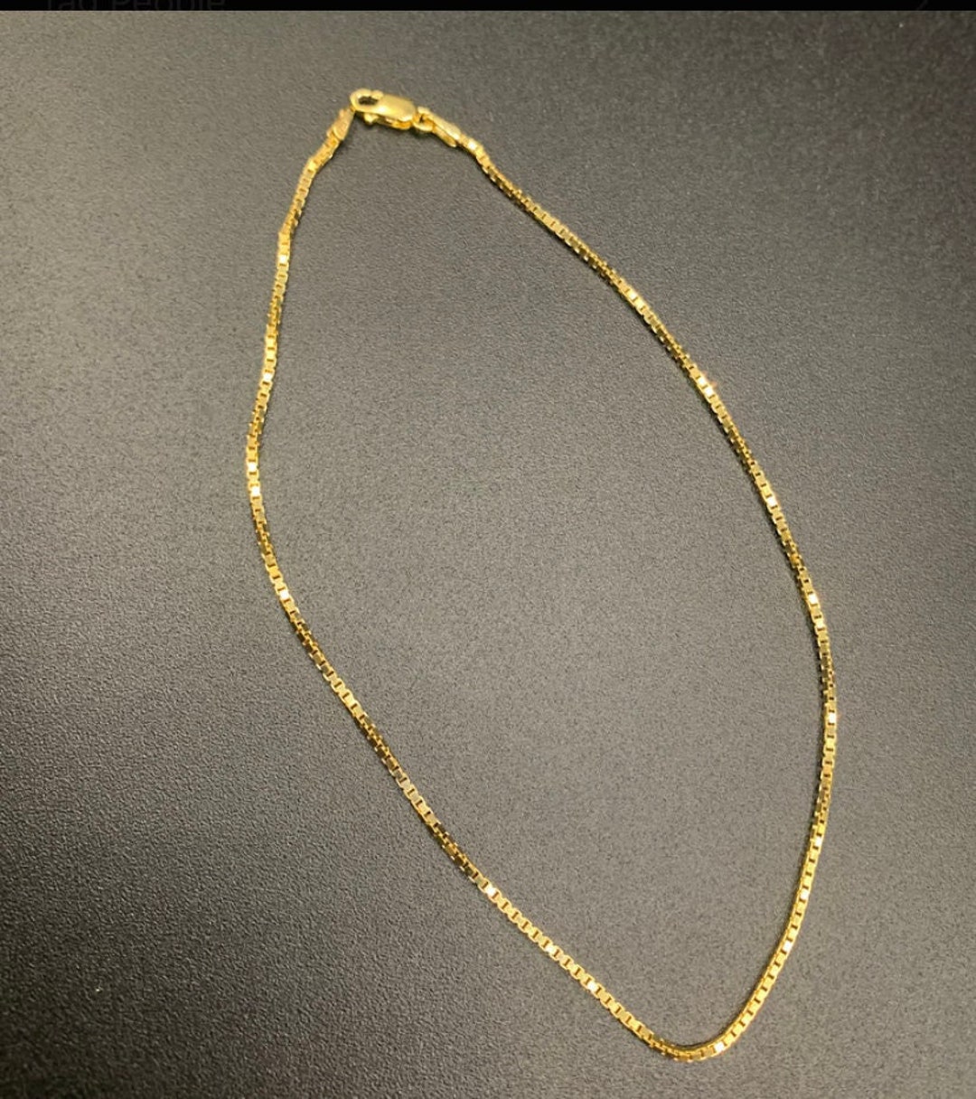 10K Gold Anklet, Gold Box Anklet, 10K Box Chain Anklet, Gold Box Link ...
