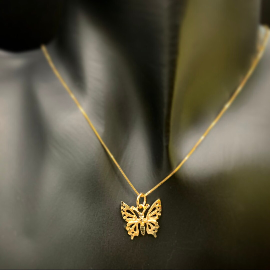 10K Gold Butterfly Pendant,gold Butterfly Pendant, Butterfly Pendant ...