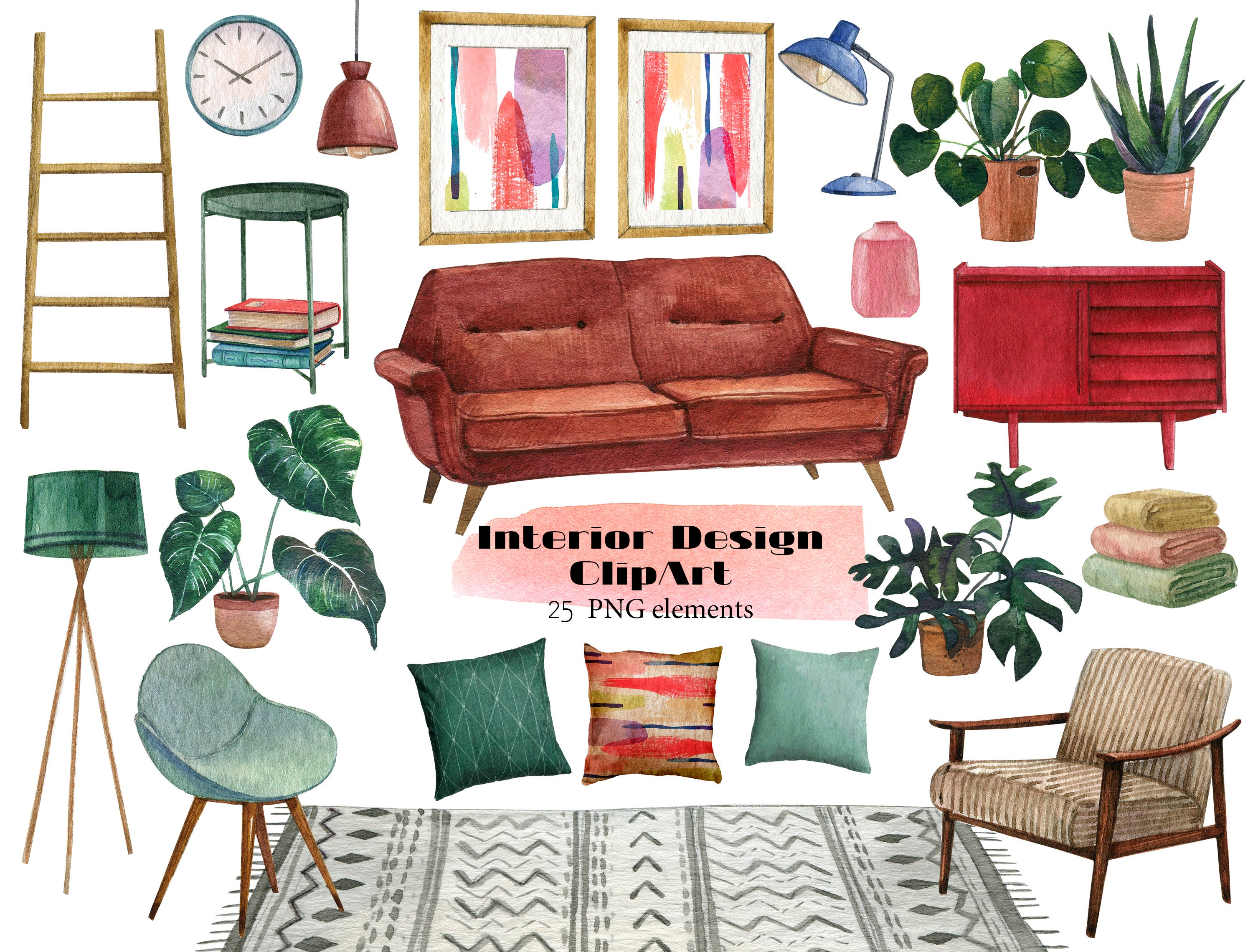 Interior Decor Scene Creatormood Board Living Room Design | Etsy