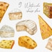 Watercolor Wine & Cheese Clipart,picnic Food Clipart,cheese Board ...