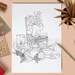 Spring Gardening Adult Coloring Page, Farmhouse Cottage Core Coloring ...