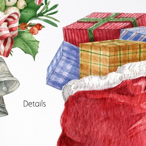 Watercolor Santa Letters Clipart.vintage Christmas Santa Mail Clipart ...