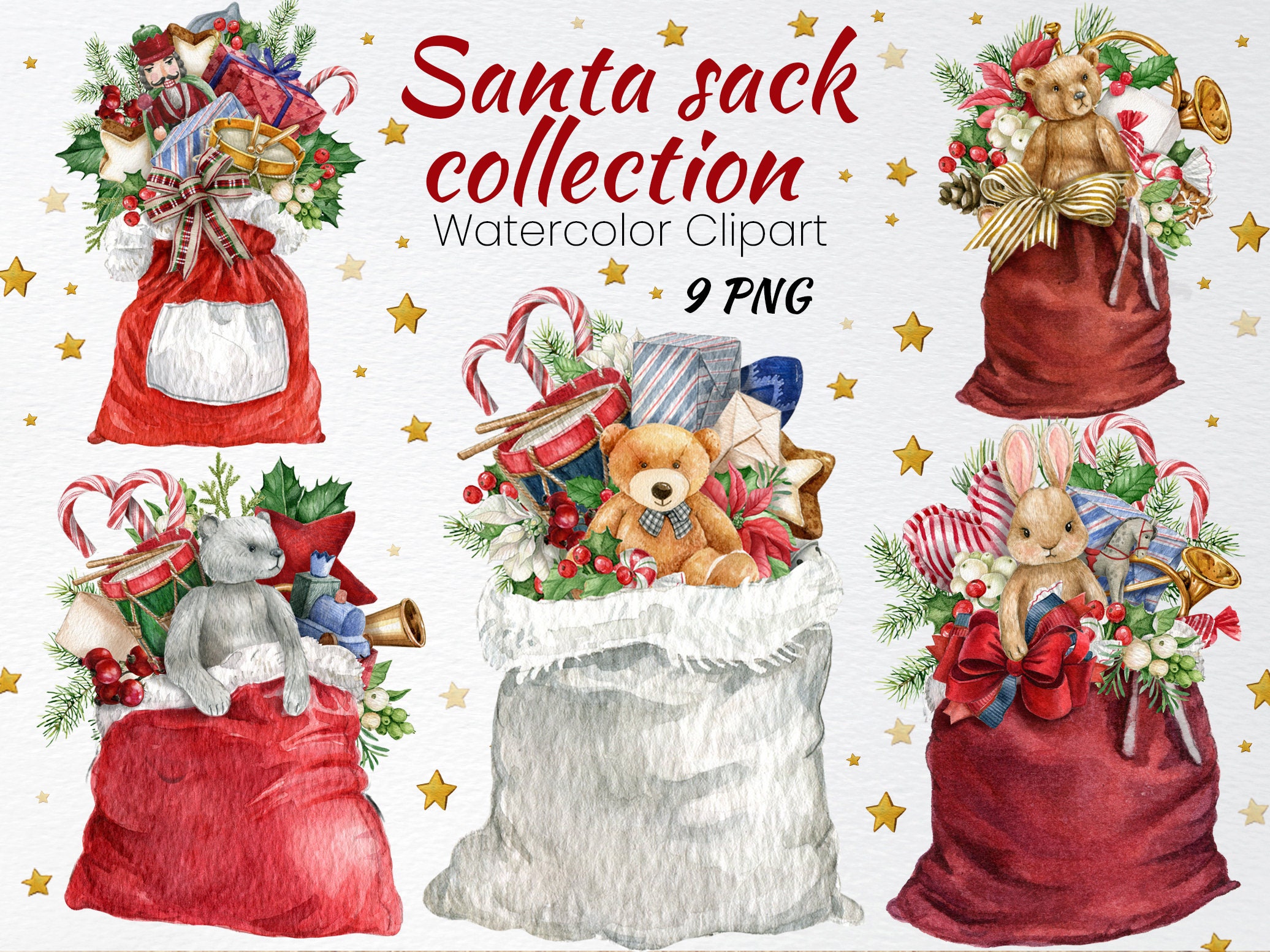 Christmas Gift Bag Clipart