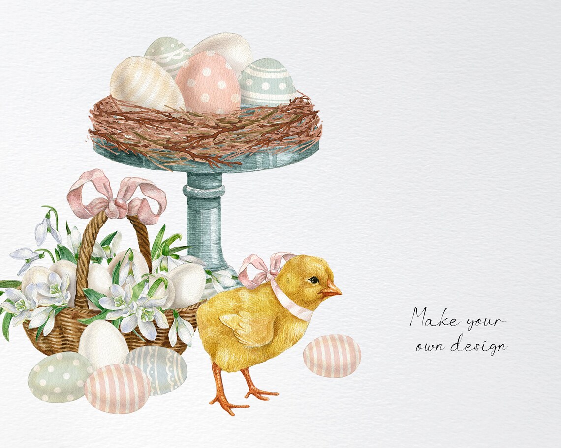 Watercolor Easter Clipart,easter Bunny Clipart,egg Clipart,spring ...