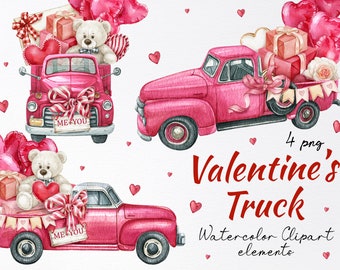 Watercolor Valentines Day Clipart Love PNG Valentine Heart - Etsy