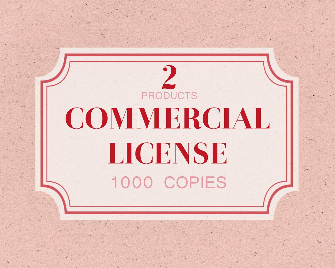 LIMITED Commercial License for 2 Products. NO Credit Required. - Etsy