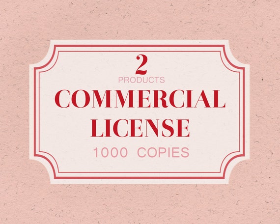 LIMITED Commercial License for 2 Products. NO Credit Required. - Etsy