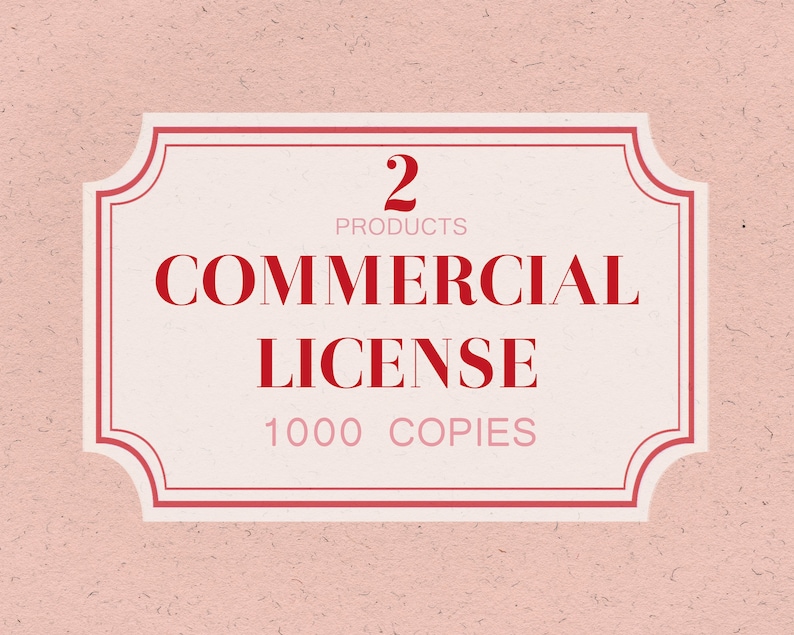 LIMITED Commercial License for 2 Products. NO Credit Required. - Etsy