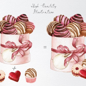 Watercolor Valentines Day Clipart.cupcake Clipart,cake Pops,pink Sweets ...