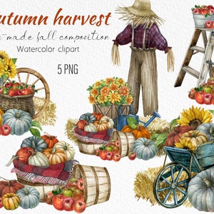 Thanksgiving Day Clipart. Watercolor Premade Fall Decor - Etsy