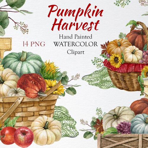 Thanksgiving Day Clipart. Watercolor Premade Fall Decor - Etsy