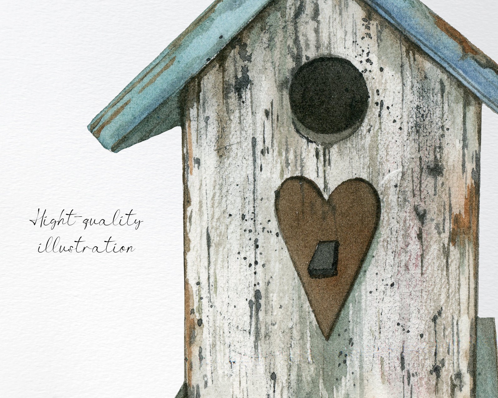 Watercolor Birdhouse Clipart,ephemera Digital Birds Journal,printable ...