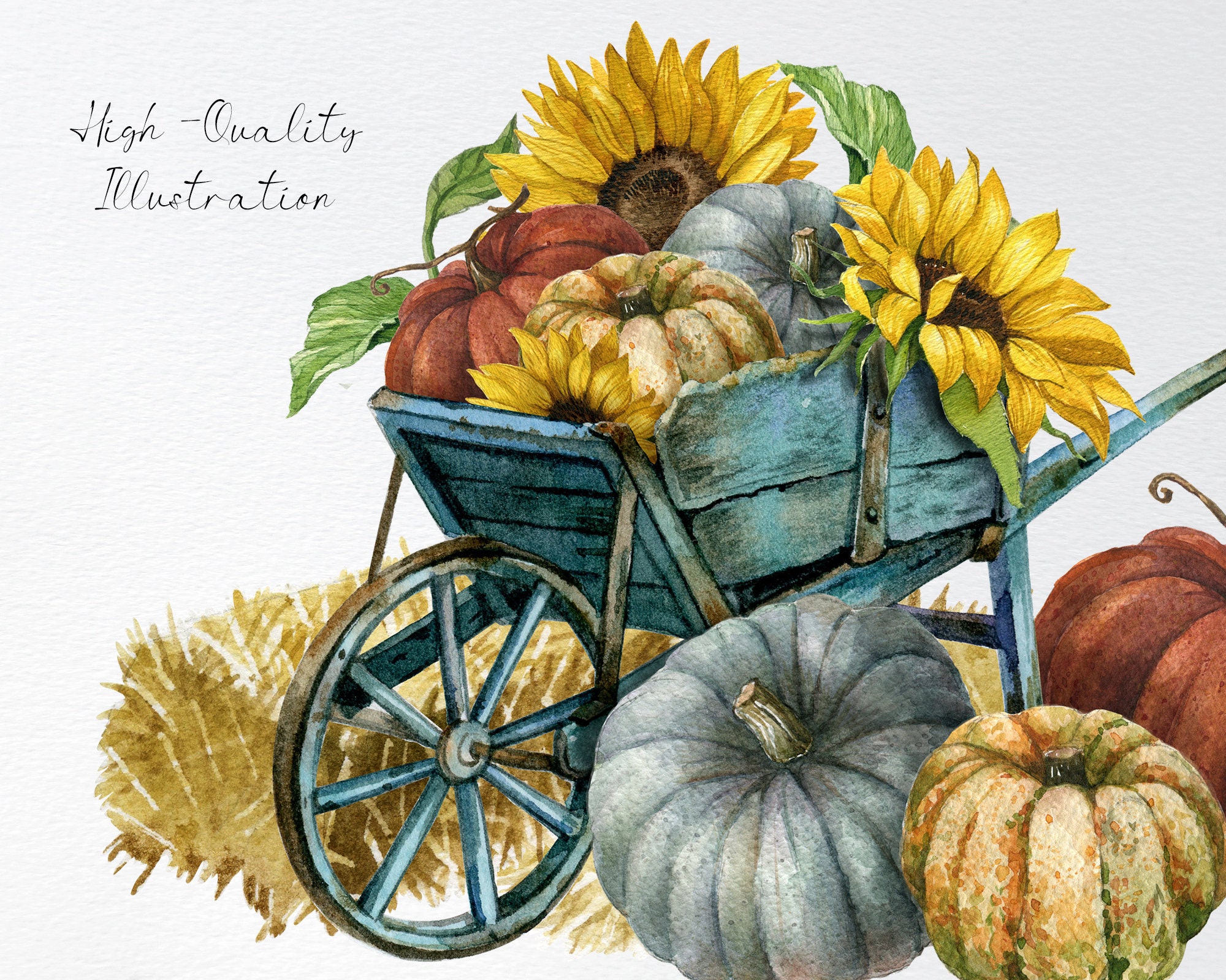 Thanksgiving Day Clipart. Watercolor Premade Fall Decor - Etsy
