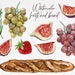 Watercolor Wine & Cheese Clipart,picnic Food Clipart,cheese Board ...