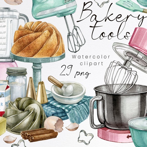 Bakery Clipart Mom Baking PNG Kitchen Supplies Sweets - Etsy