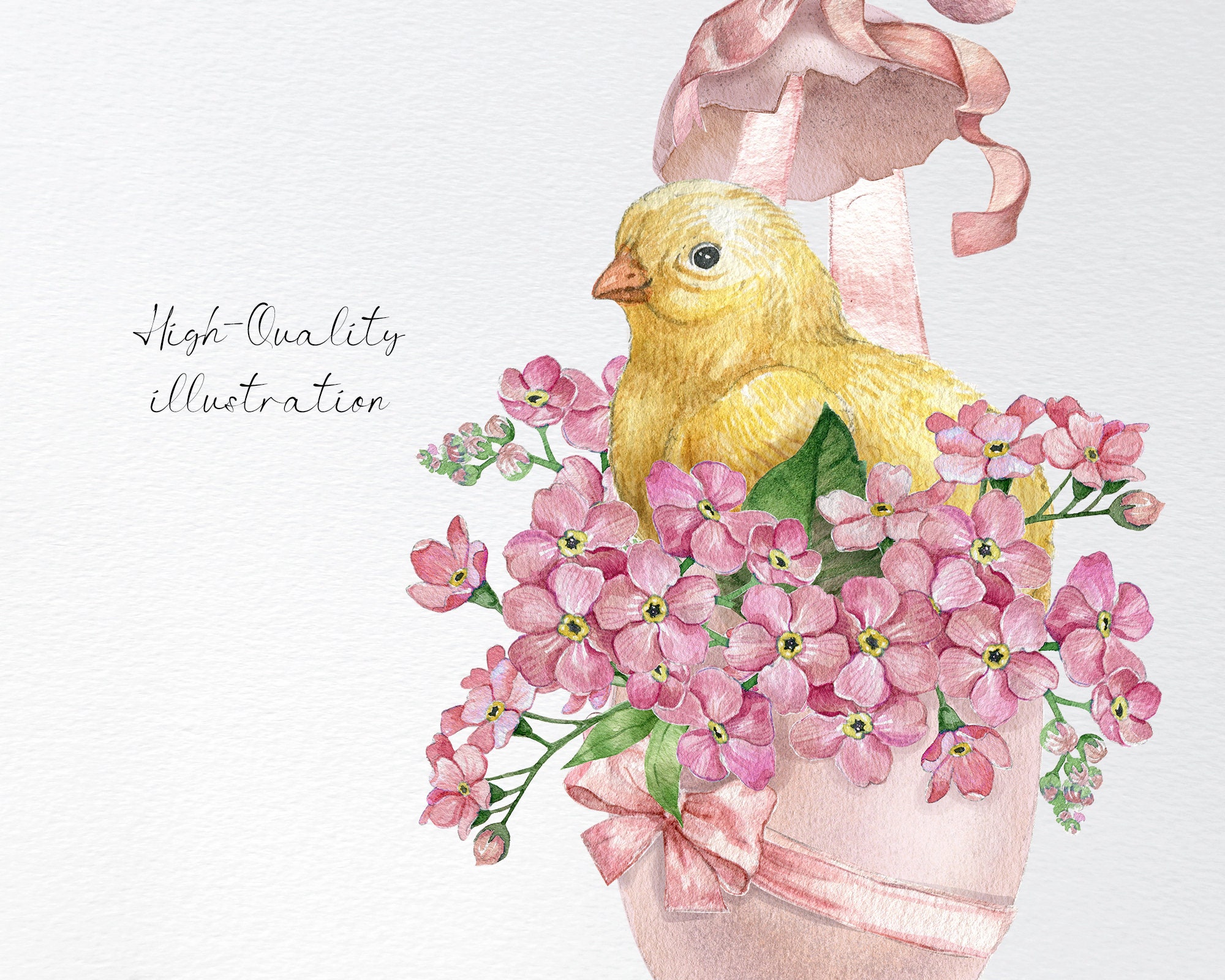 Watercolor Easter Clipart Easter Bunny Clipart Egg Basket | Etsy