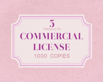 LIMITED Commercial License for 5 Products. NO Credit Required. CL - Etsy