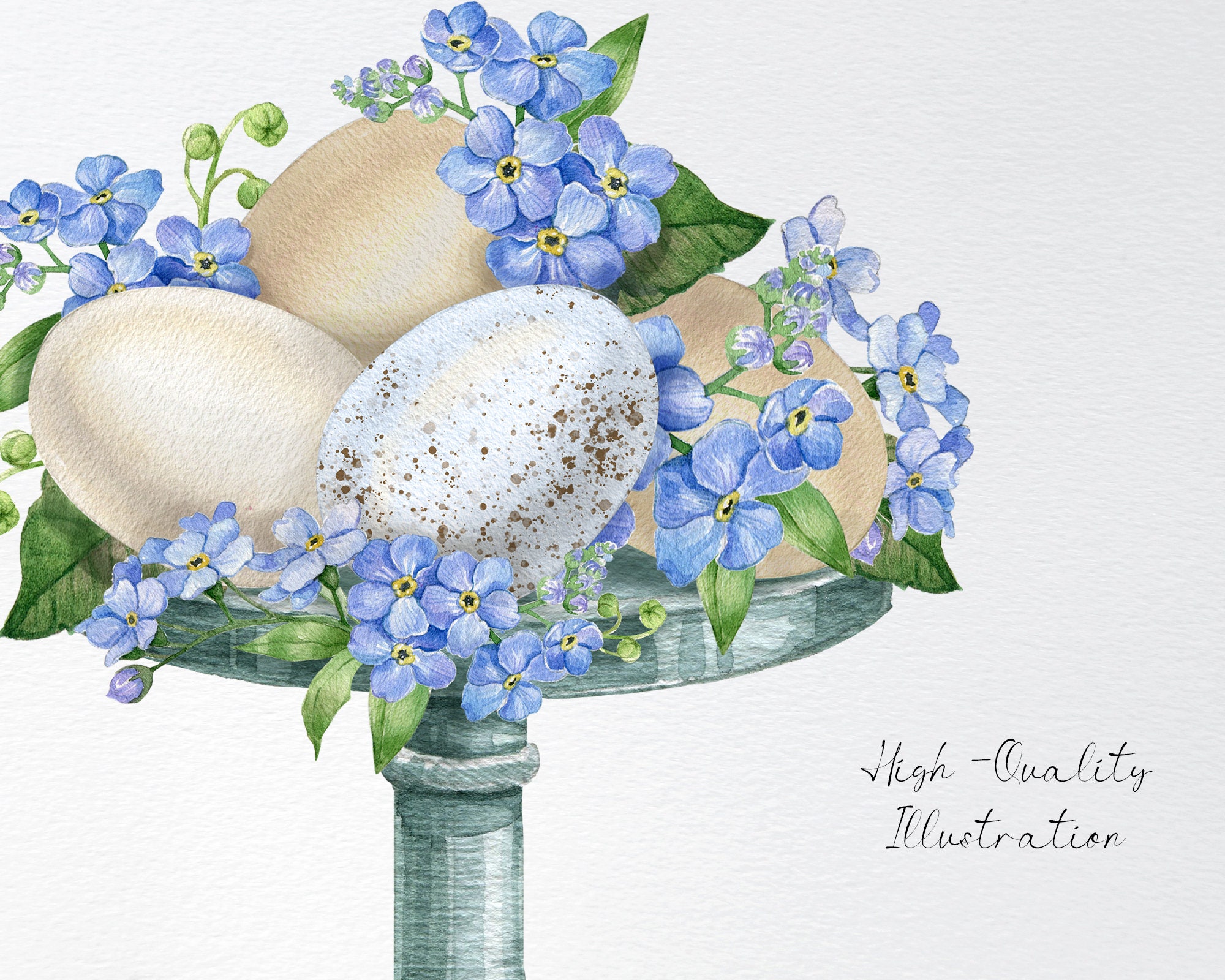 Watercolor Easter Clipart Easter Bunny Clipart Egg Basket - Etsy