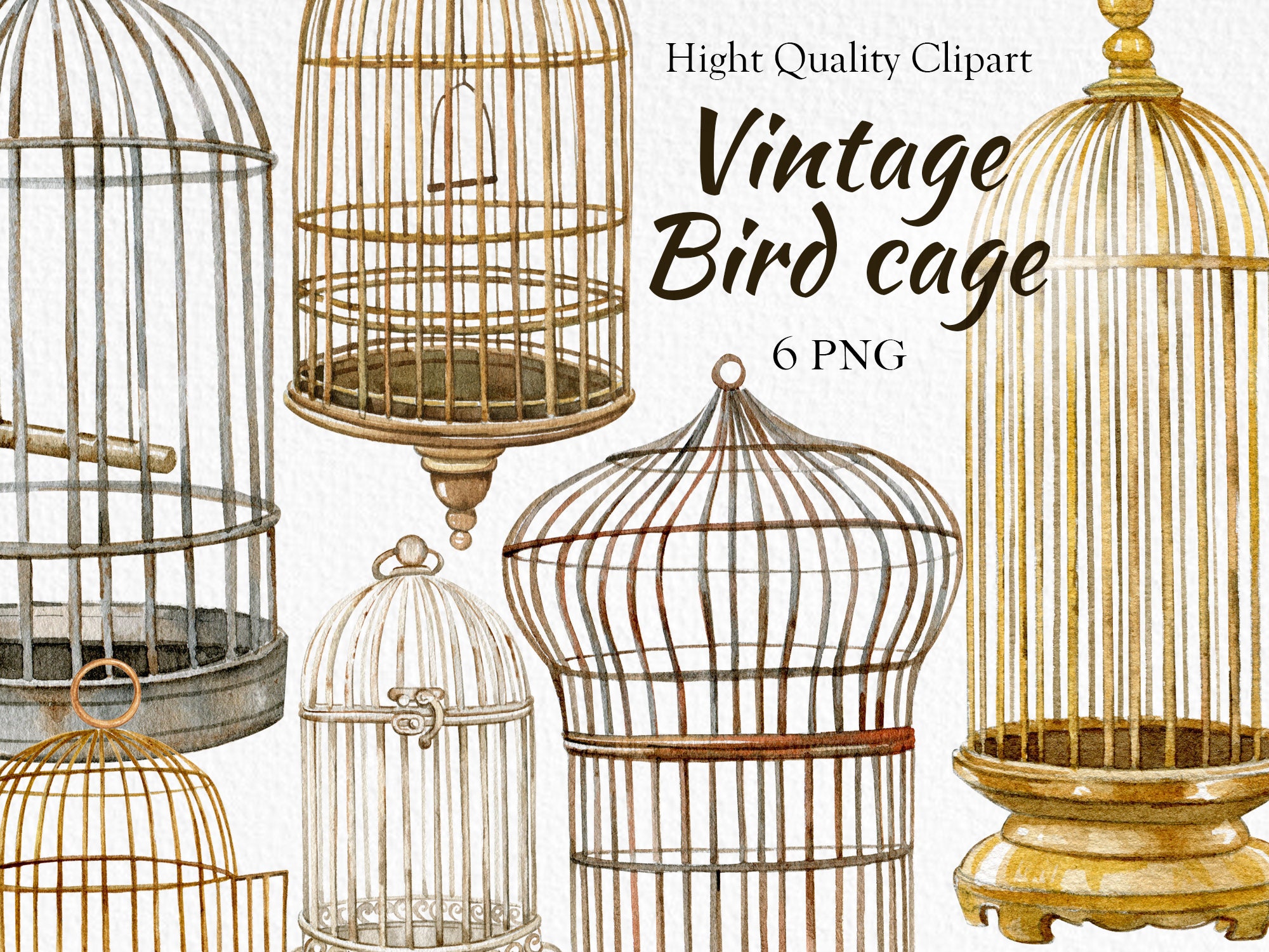 Vintage Bird Cage Clipart