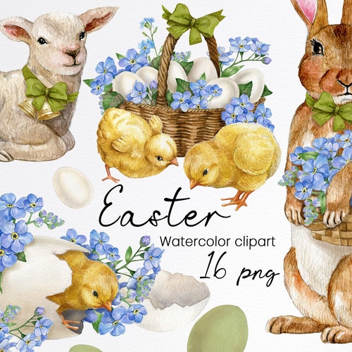 Watercolor Lamb Clipart White Sheep Illustrationcute Easter - Etsy