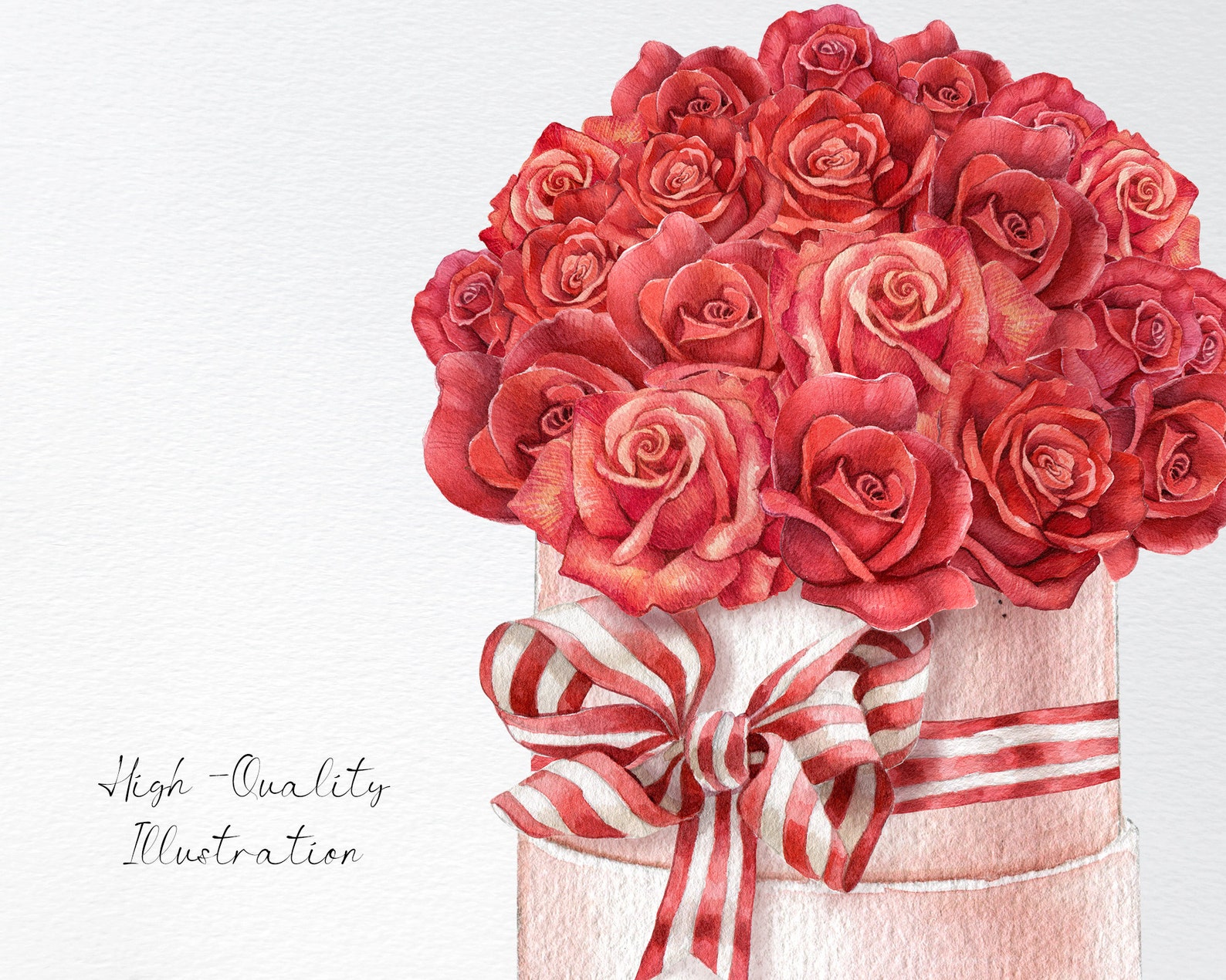 Watercolor Valentines Clipart.red Roses Bouquet Clipartteddy | Etsy
