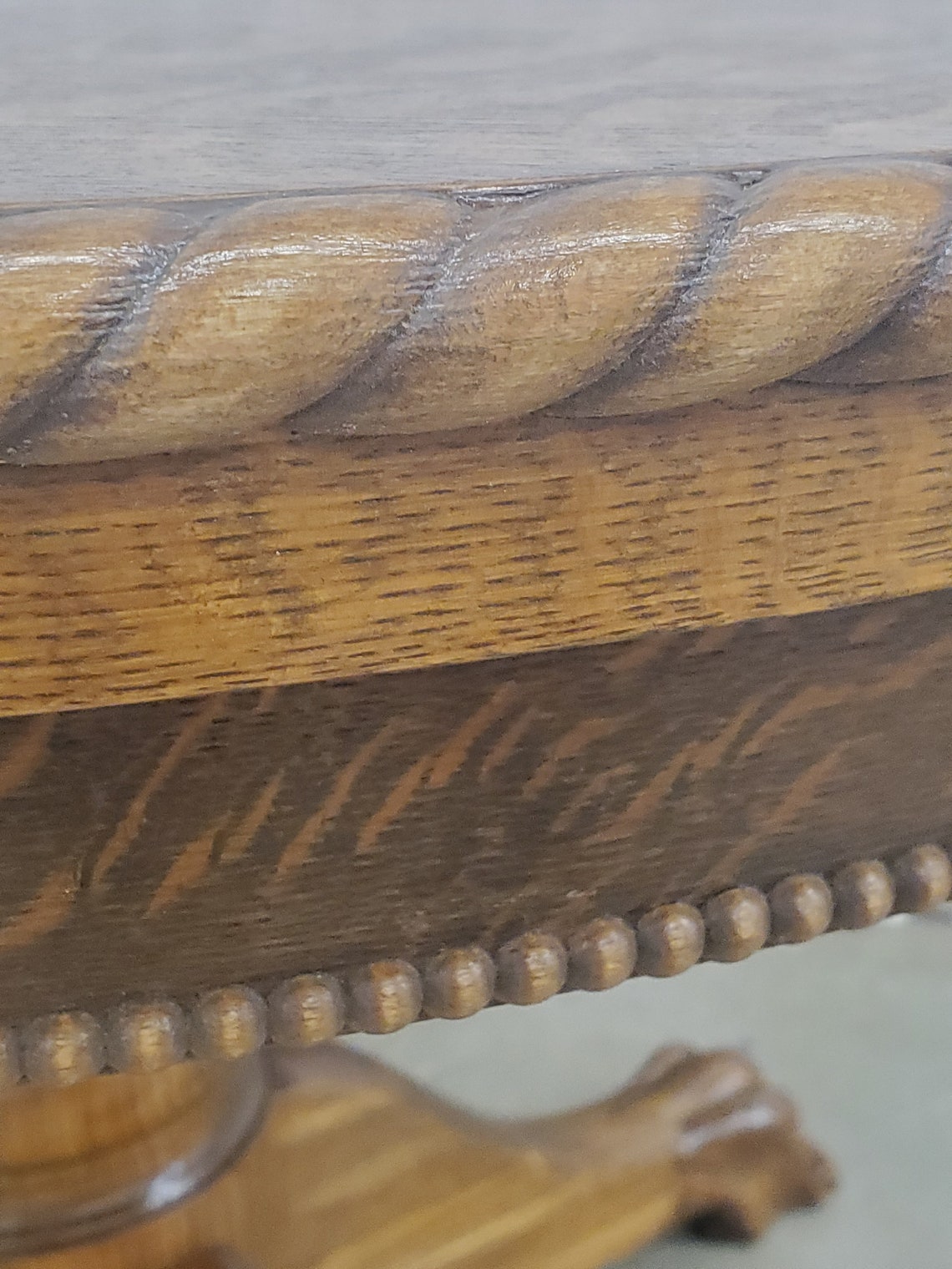 Antique Tiger Oak Wood Dining Table Antique Round Oak Table - Etsy