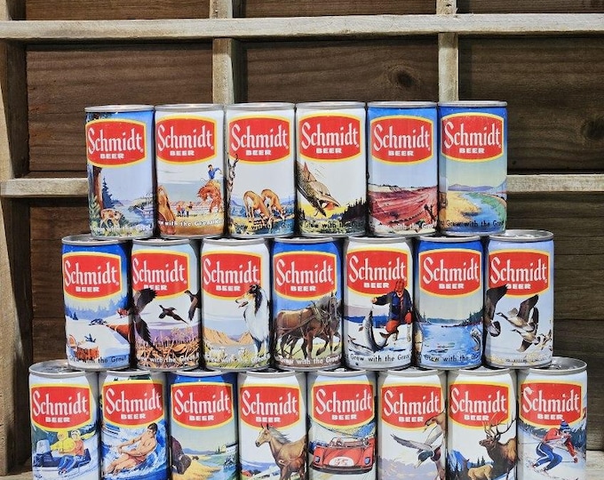 Schmidt Collector Beer Cans, Scenic Outdoor Wildlife Decor, Full ...
