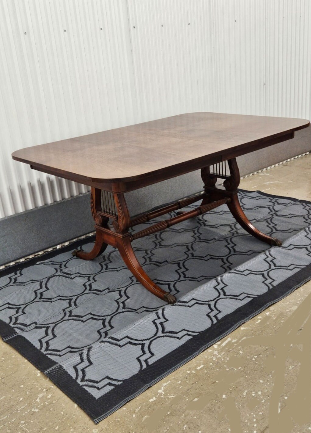 Antique Lyre Harp Dining Table, Dining Table and Chairs - Etsy