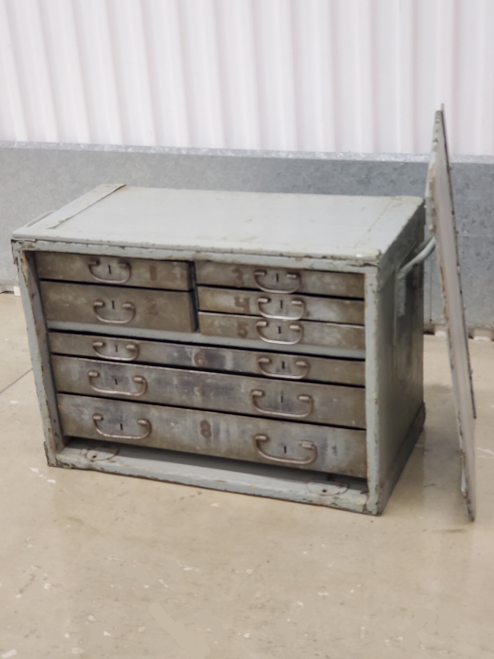 Vintage Metal Cabinet Metal Toolbox With 8 Drawers Wood - Etsy