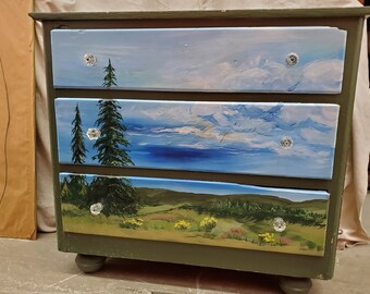 Hand Painted Dresser - Etsy