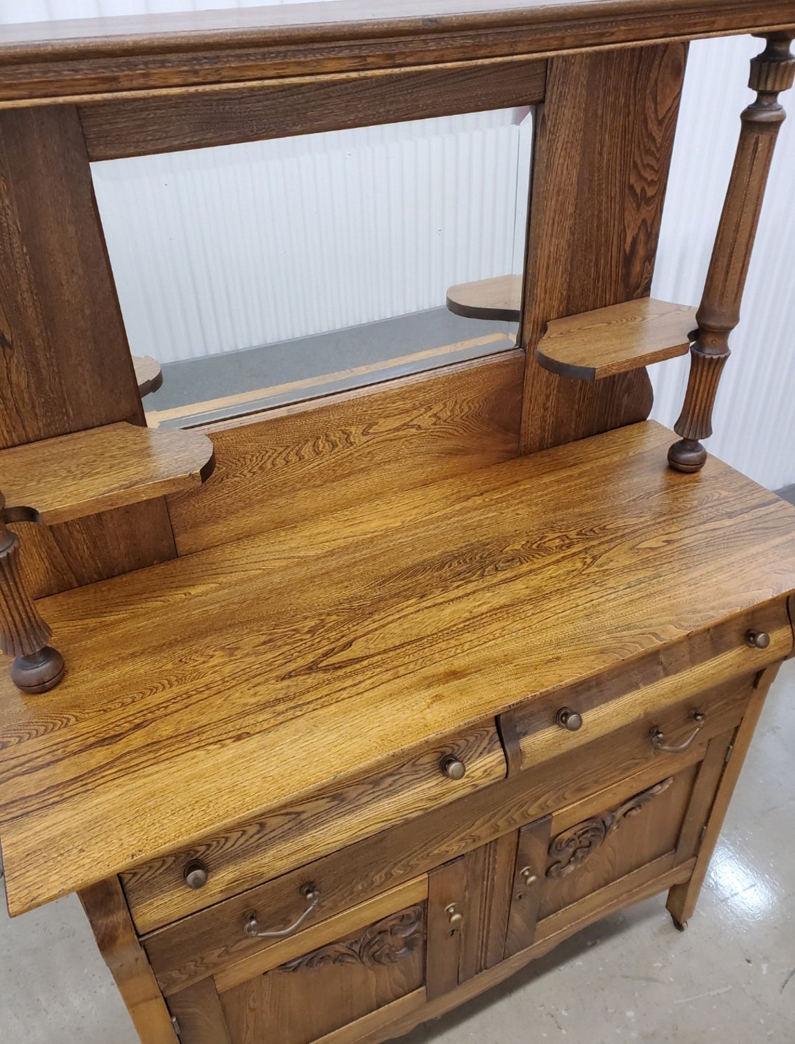 Antique Sideboard Cabinet With Mirror Antique Side Board - Etsy