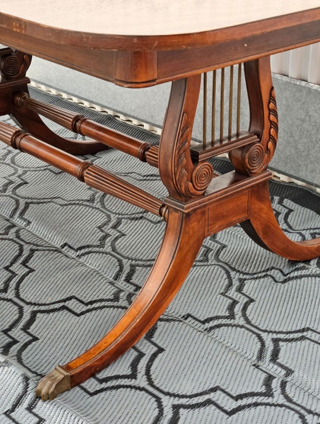 Antique Lyre Harp Dining Table, Dining Table and Chairs - Etsy
