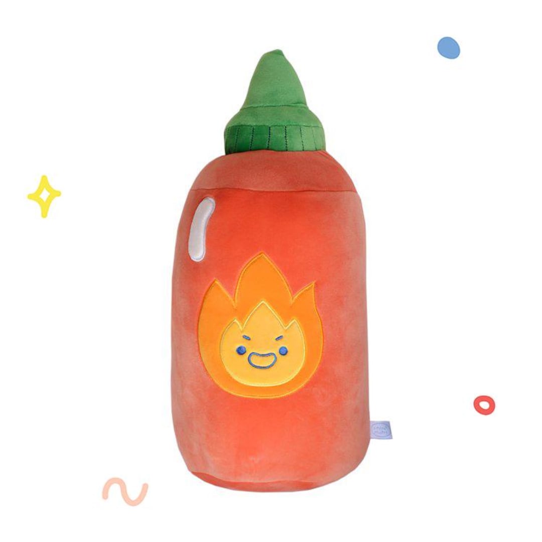 Hot Sauce Plushie | Sriracha Plush | Mochi Fabric | Spicy Condiment ...