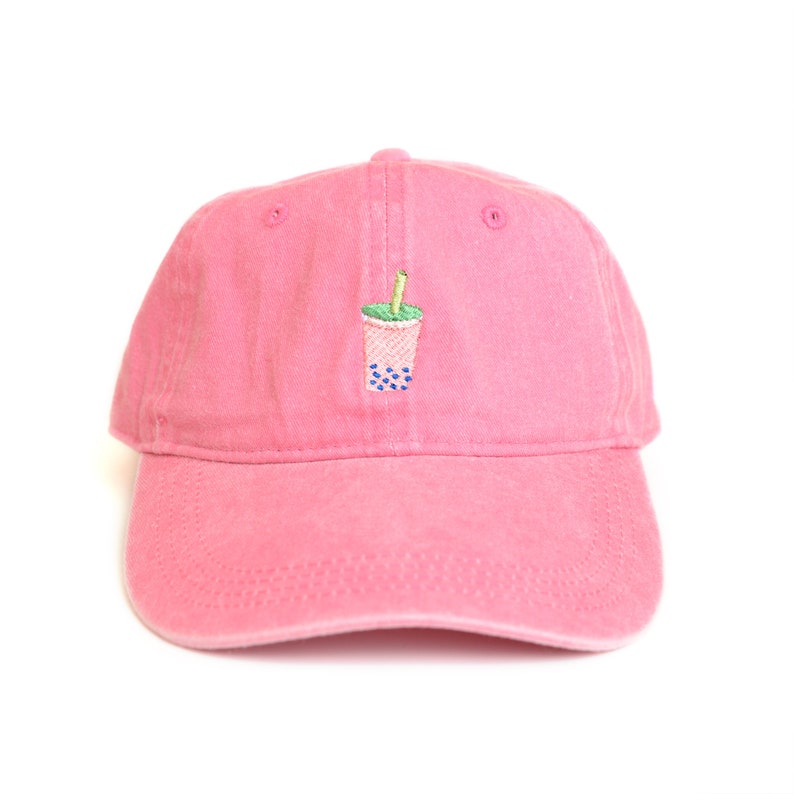 Embroidered Milk Tea Boba Hat Custom Colors Personalized | Etsy