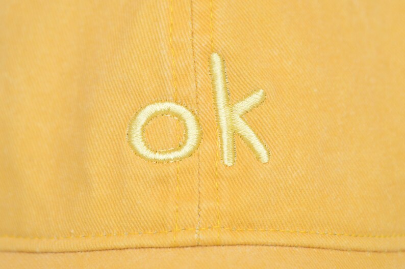 Embroidered "ok" Hat | Custom Colors | Unisex | 6-panel Adjustable Cap ...
